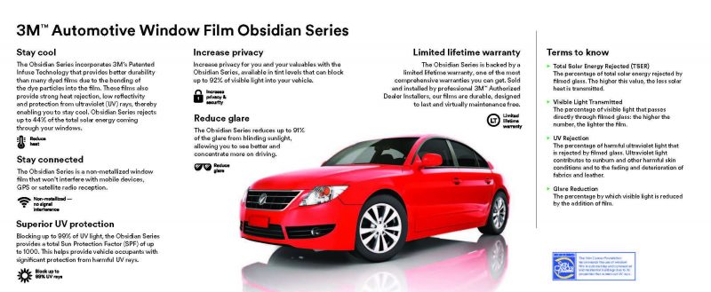 3M Obsidian Series Automotive Window Films - Pro Tint Orlando